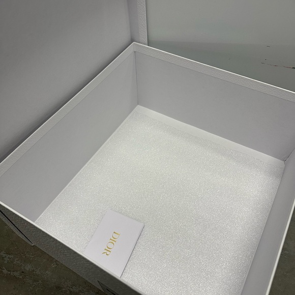 Dior | Other | Dior Textured White Box With Gold Logo | Poshmark